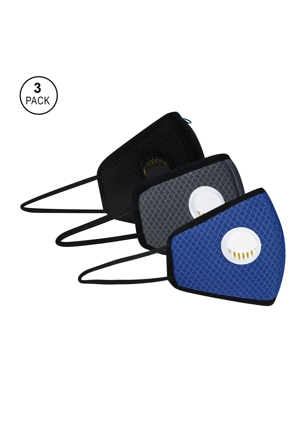 Get Mesh Outdoor Masks with Respirator -Black, Blue & Grey- Set of 3 at ...