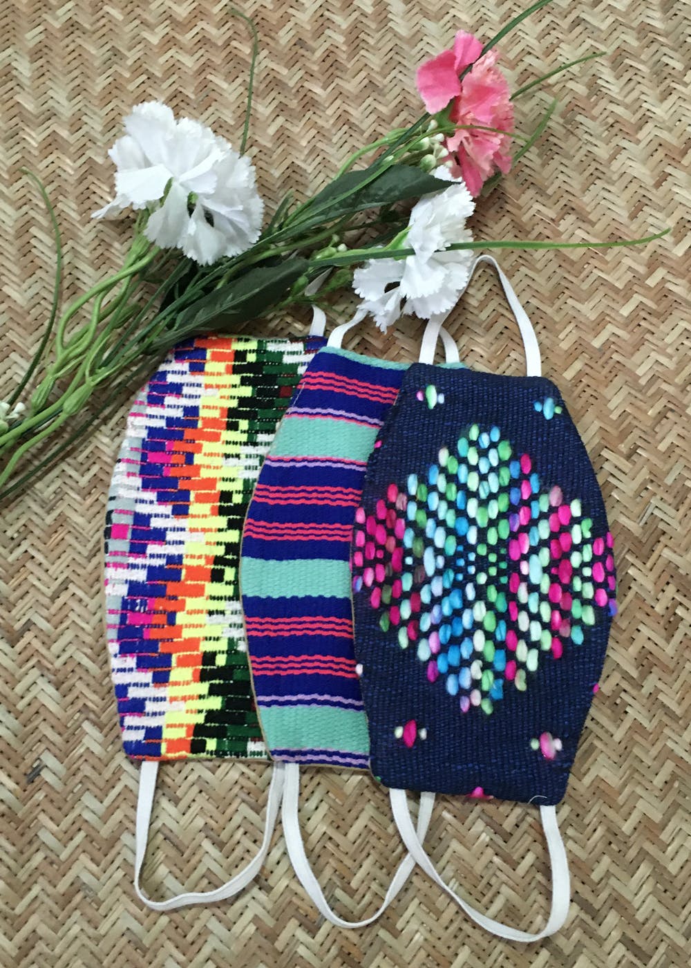 Get 2 Ply Multicolor Geometric Woven Face Mask- Pack of 3 at ₹ 400 ...