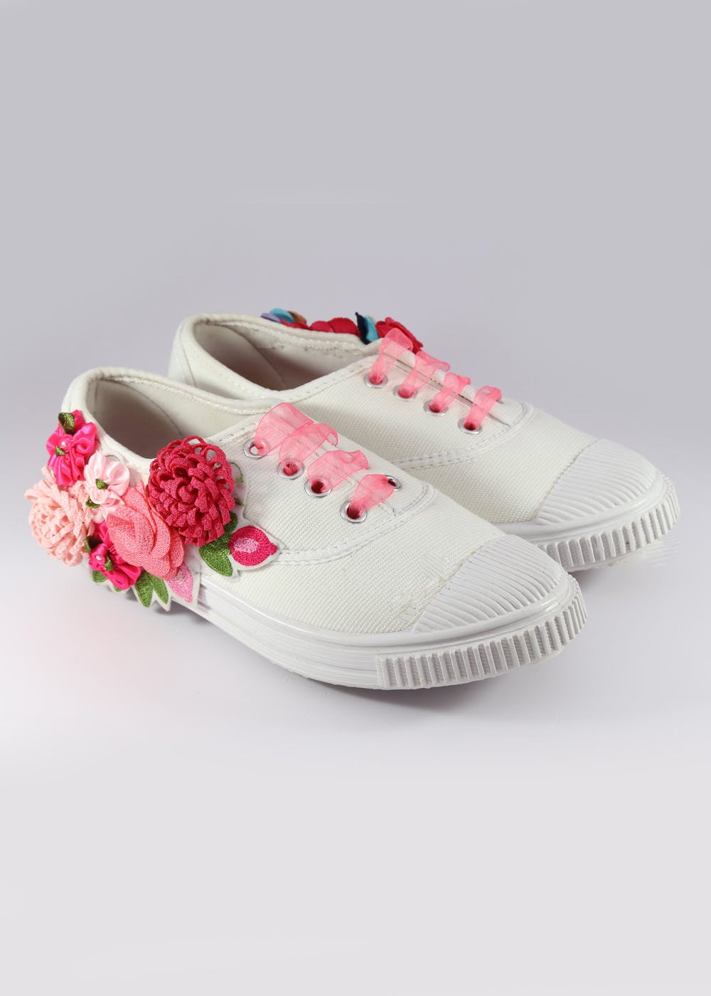 Get Ribbon Floral Embellished Sneakers at ₹ 1750 | LBB Shop