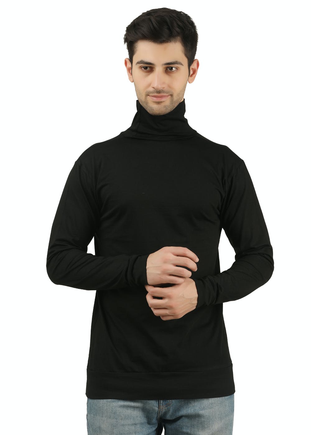 Get Basic High Neck Solid T-Shirt at ₹ 529 | LBB Shop