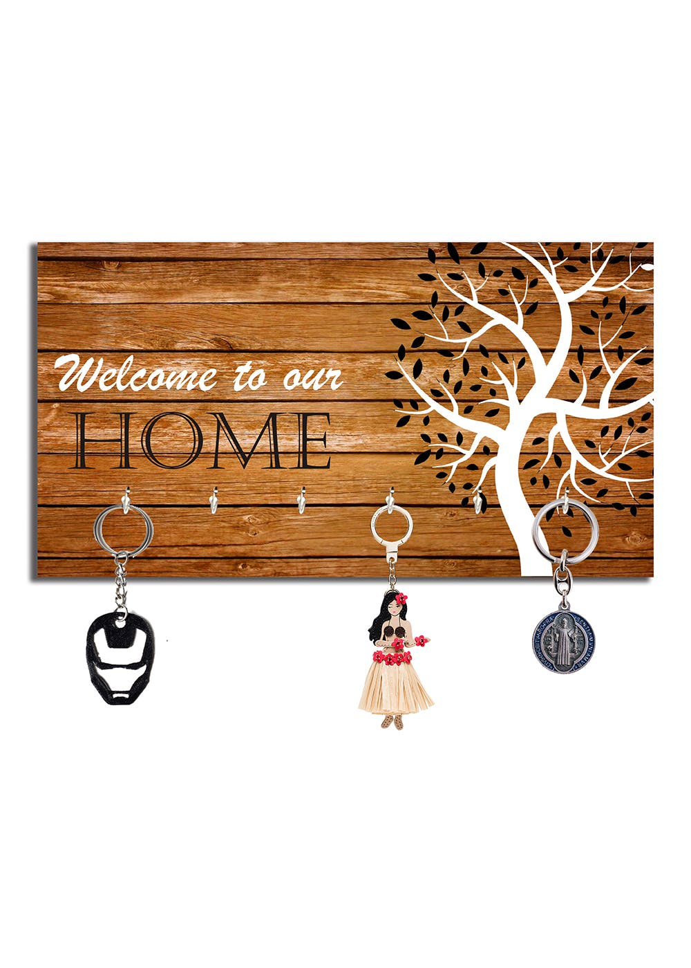 Get Welcome To Our Home Wooden Key Holder (23.4cm x 12.8cm x 3cm ) at ...