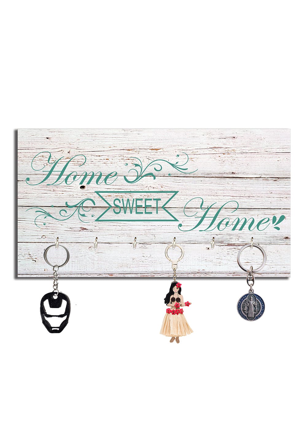 Get White Home Sweet Home Wooden Key Holder (23.4cm x 12.8cm x 3cm ) at ...