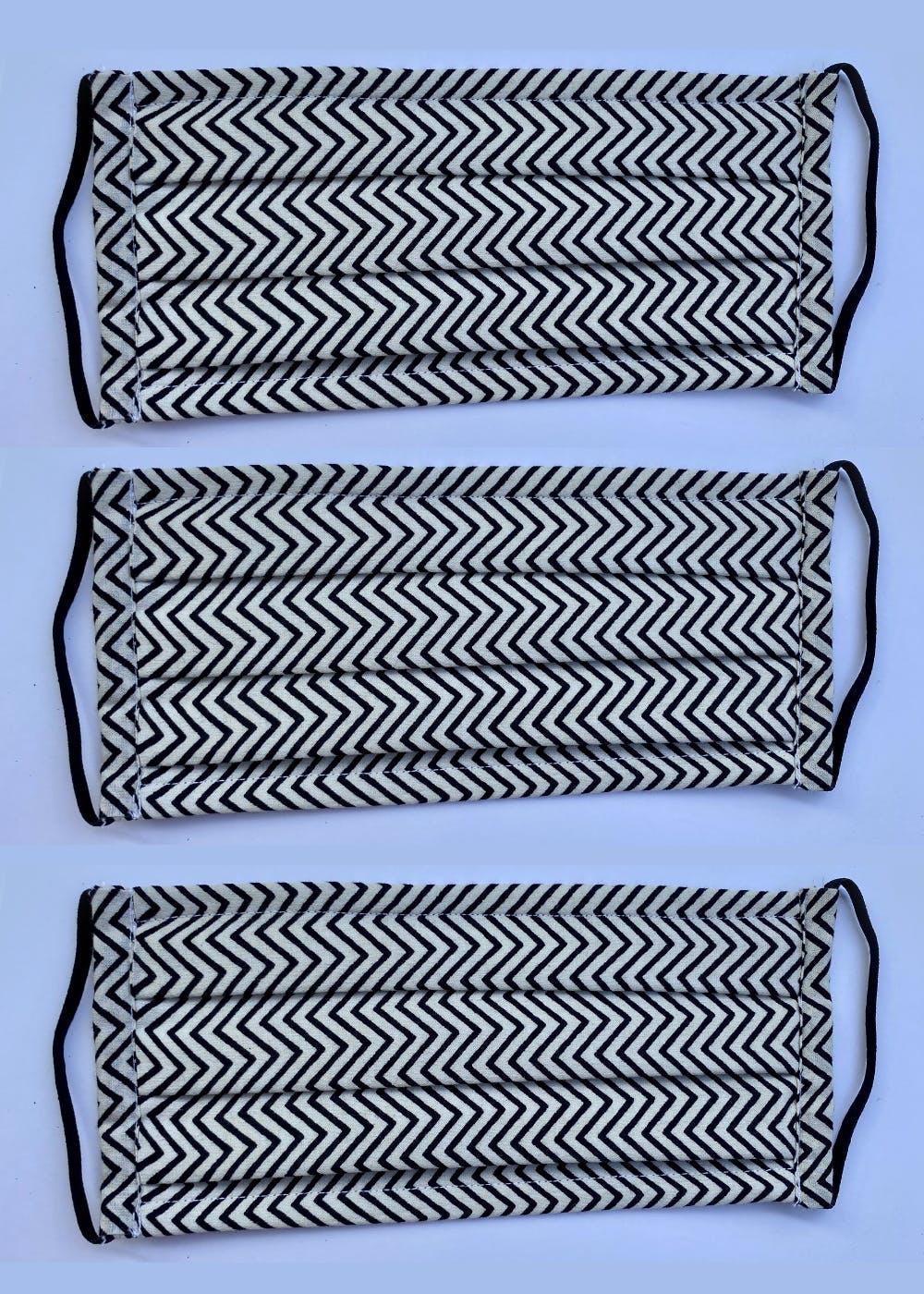 Get Black and White Chevron Cotton Mask- Set of 3 at ₹ 300 | LBB Shop