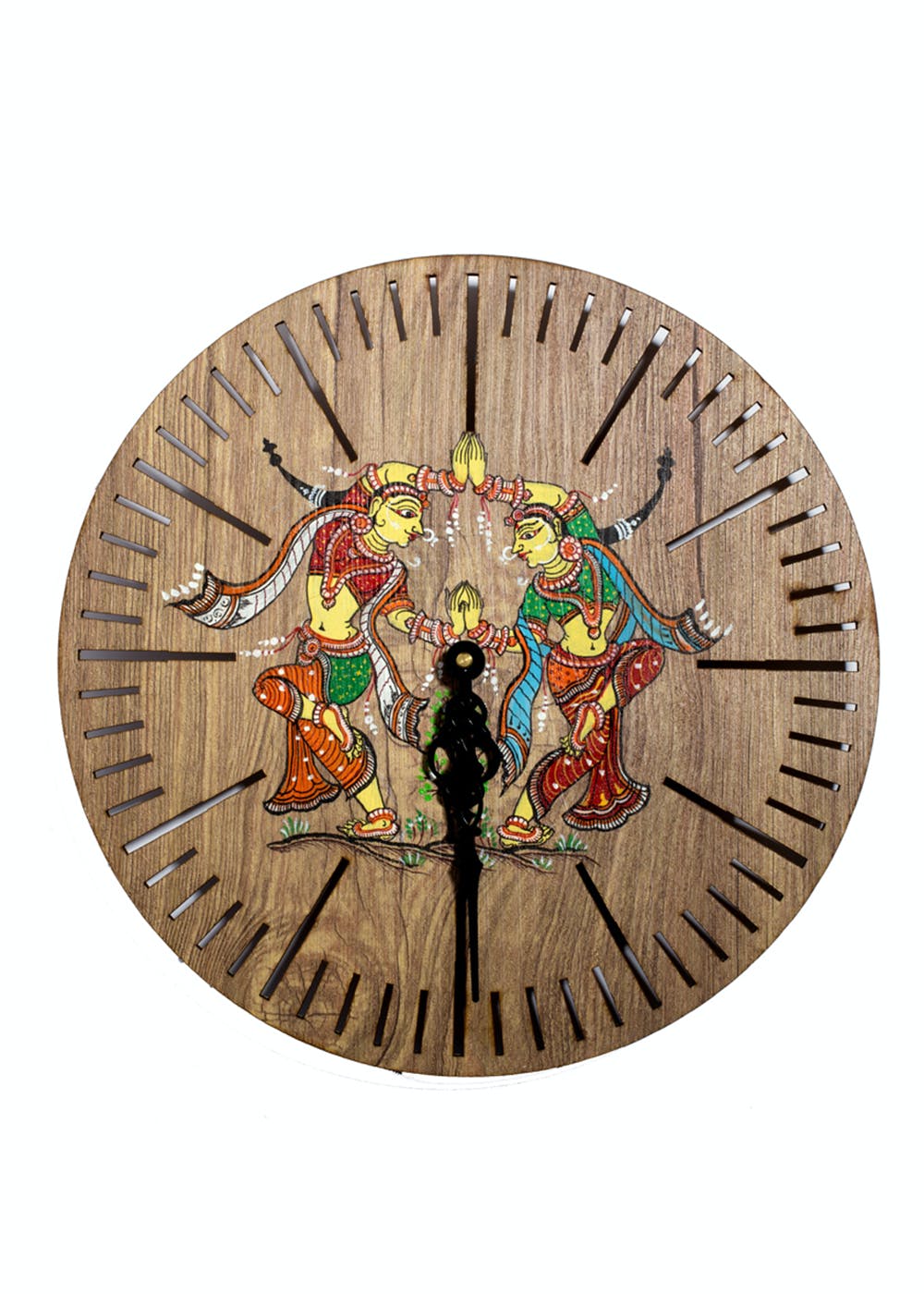 Get Hand-painted Dancers Pattachitra Clock at ₹ 1800 | LBB Shop