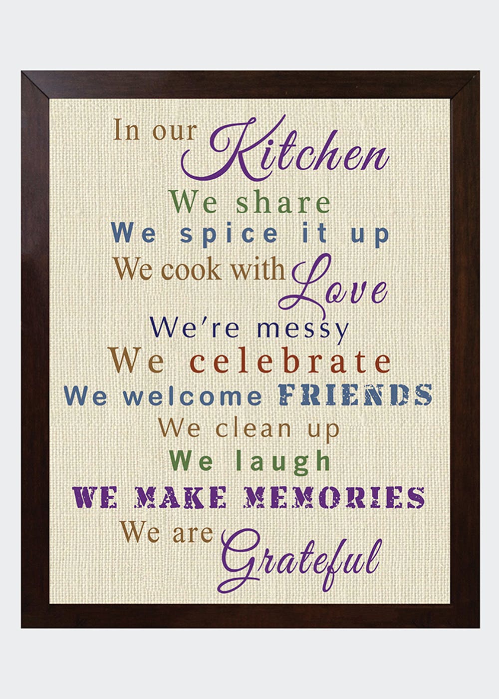 Get Kitchen Rules Wall Art with Brown Frame at ₹ 800 | LBB Shop