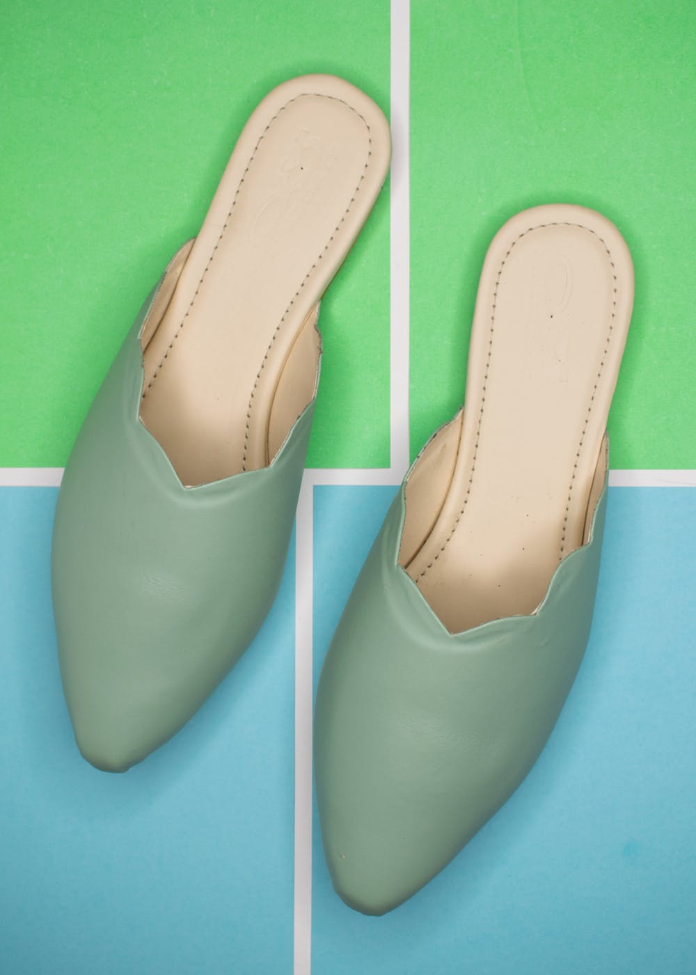Get Scalloped Edge Pastel Blue Mules at ₹ 499 | LBB Shop