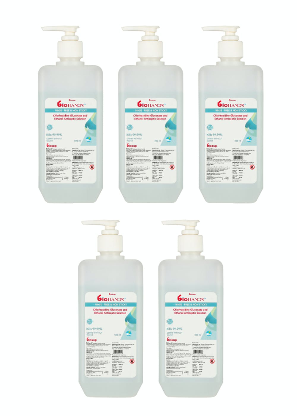 Get Hand Rub Pack With Pump - Pack Of 5 (500ml Each) at ₹ 999 | LBB Shop