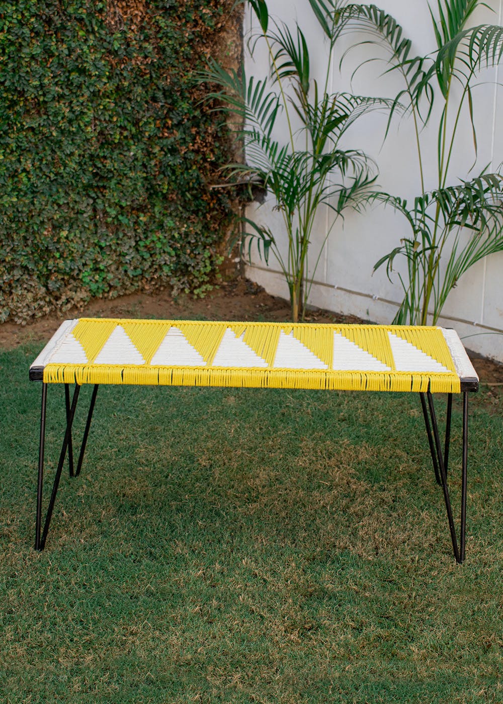 Get The Yellow Colonel Aztec Pattern Bench at ₹ 9000 | LBB Shop