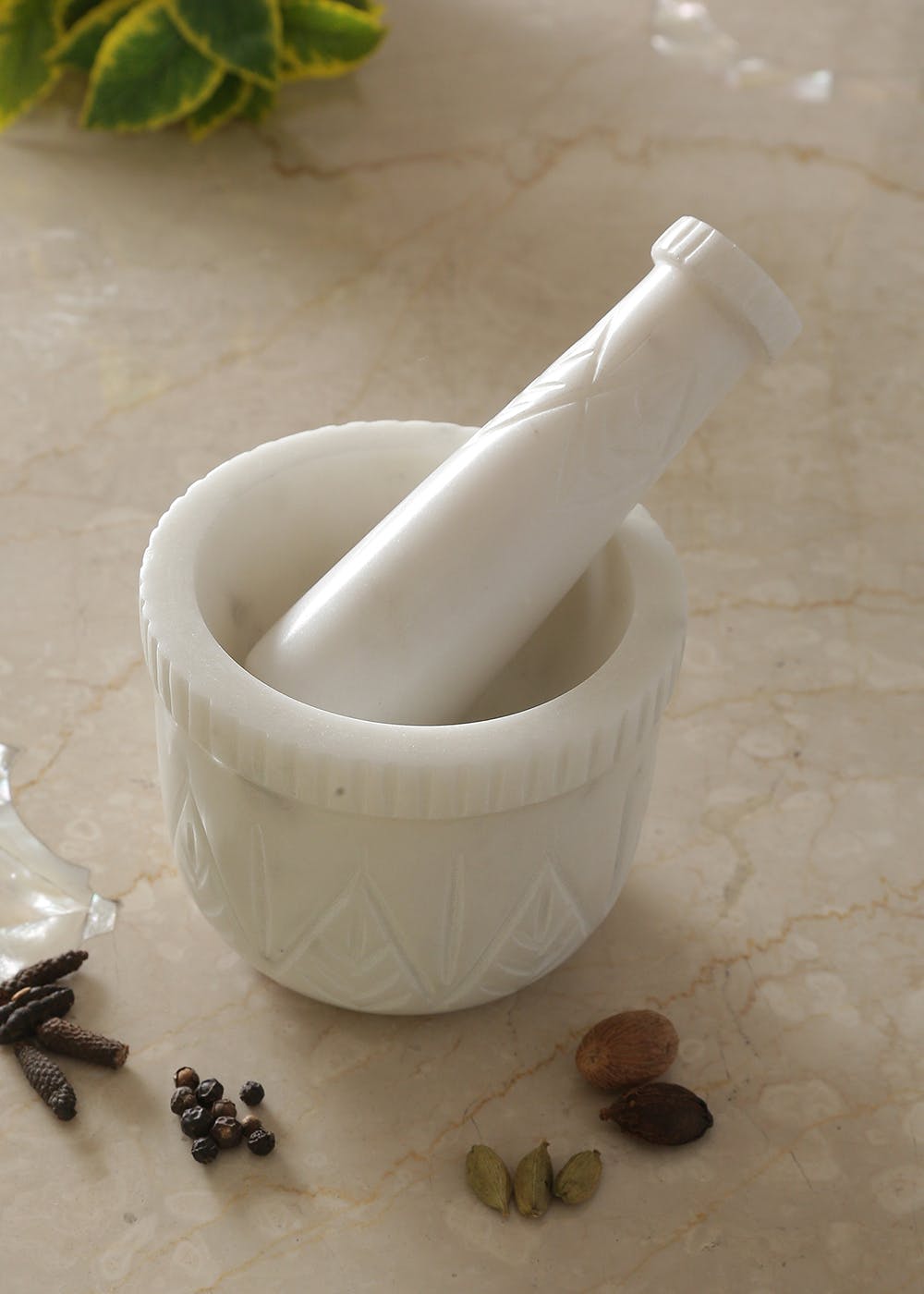 Get Hand Carved Marble Mortar & Pastel at ₹ 2850 | LBB Shop