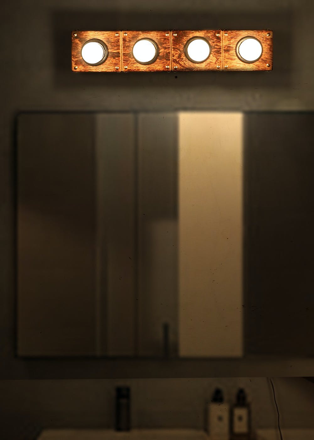 Get Wooden Textured Mirror Light at ₹ 2678 | LBB Shop