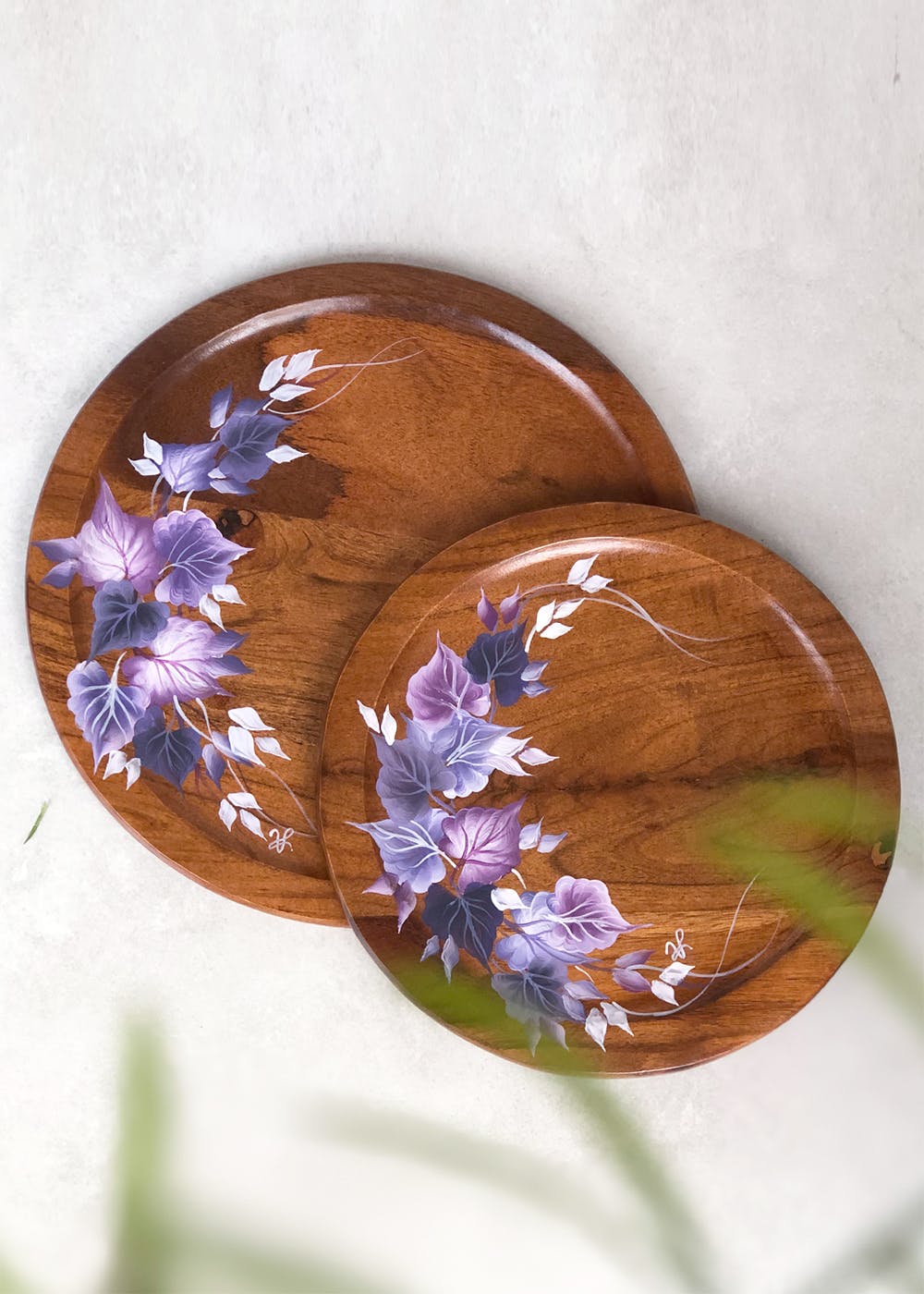 Get Purple Ivy Hand Painted Round Platter (Large 10") at ₹ 2999 | LBB Shop
