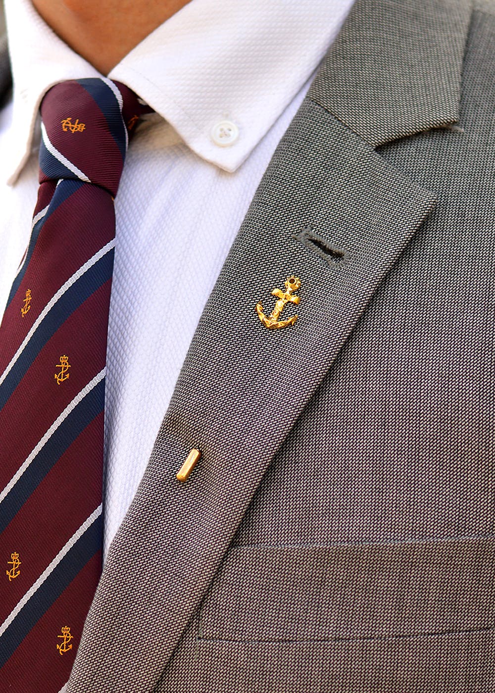 Get Gold Faceted Anchor Lapel Pin at ₹ 699 | LBB Shop