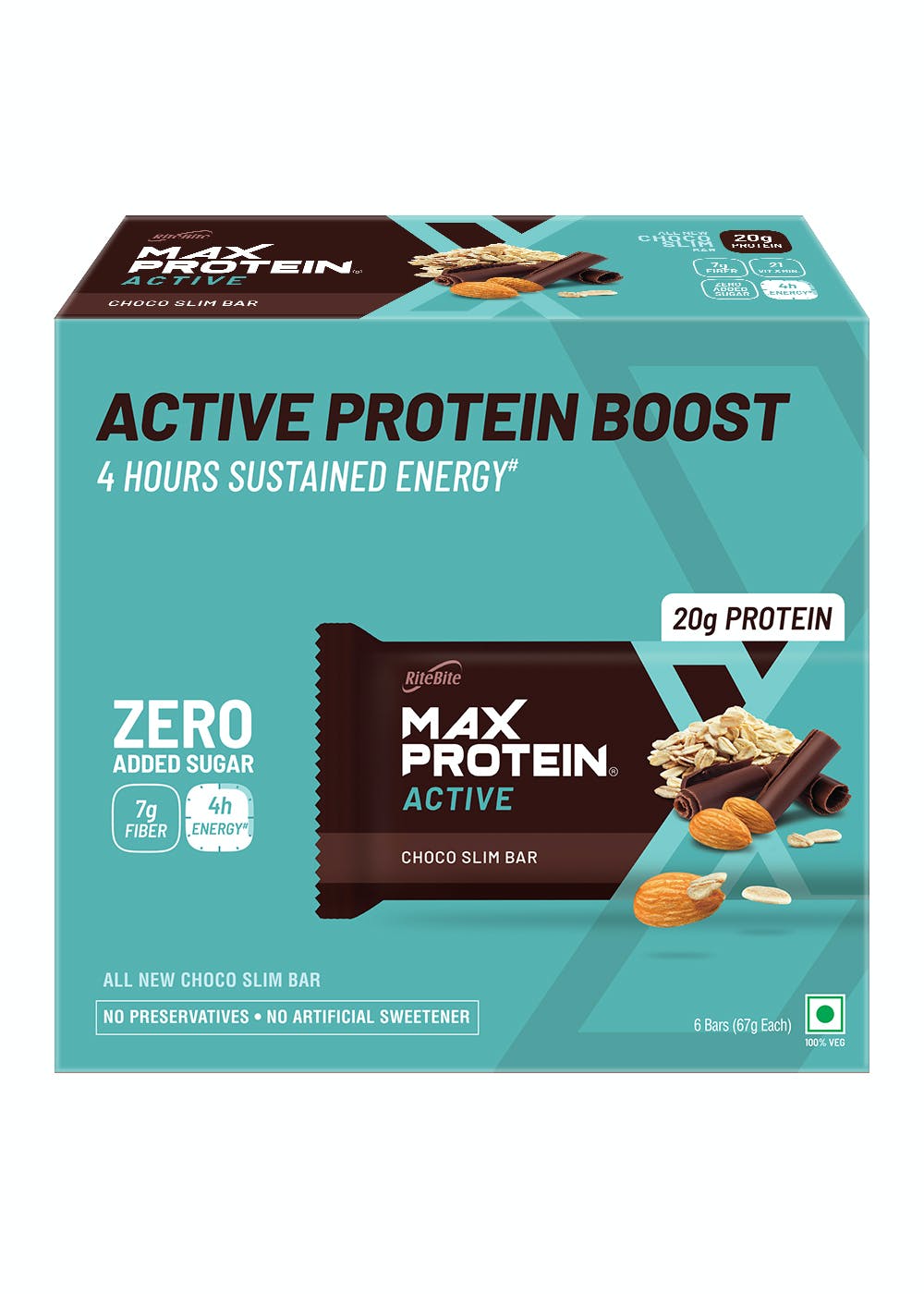 Get Active Choco Slim Bars 402g - Pack of 6 (67g x 6) at ₹ 645 | LBB Shop
