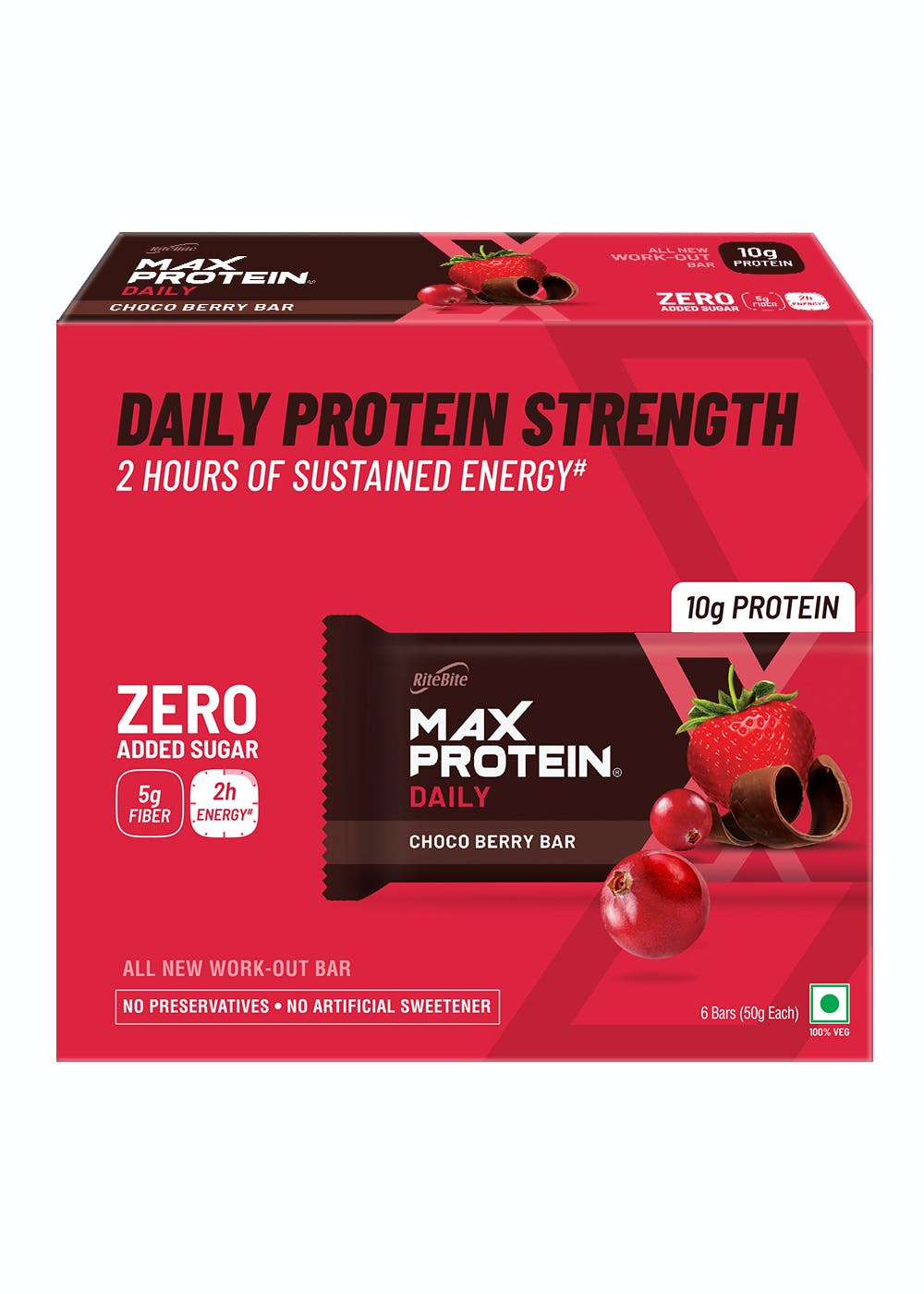 Get Daily Choco Berry Bars 300g - Pack of 6 (50g x 6) at ₹ 361 | LBB Shop