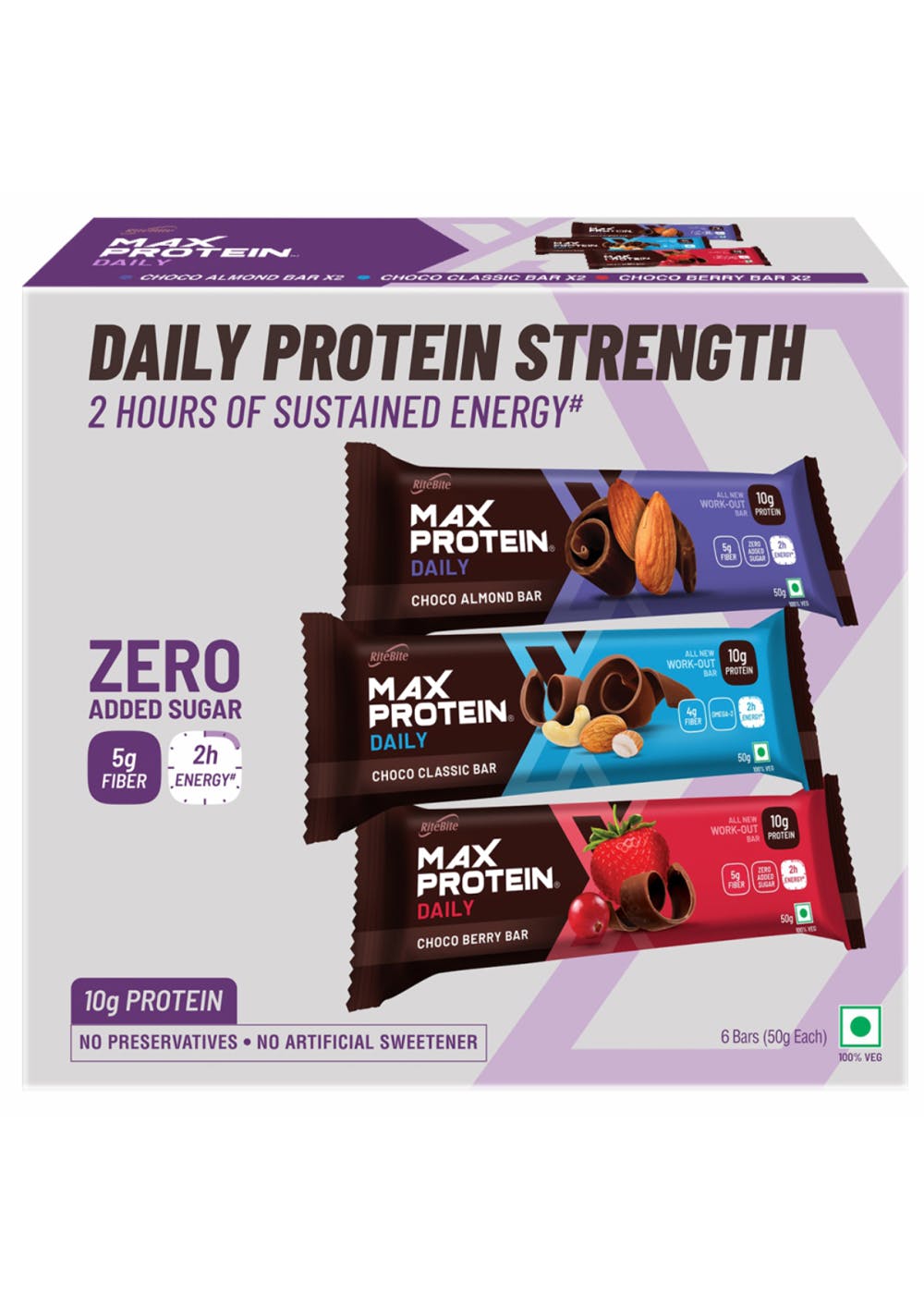 Get Pack of 6 Daily Assorted Energy Bars, 300g - (Variety Bars - Choco ...