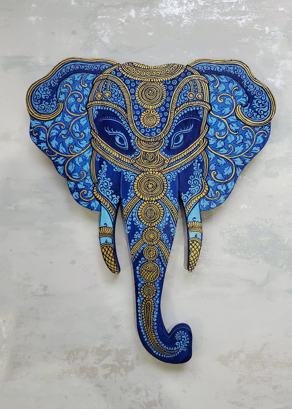 Get Blue and Gold Elephant Head at ₹ 2600 | LBB Shop