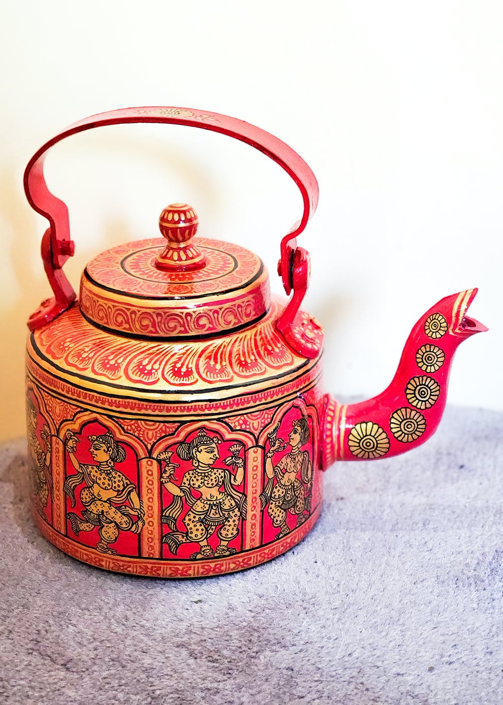 Get Red and Gold Metallic Kettle at ₹ 1800 | LBB Shop