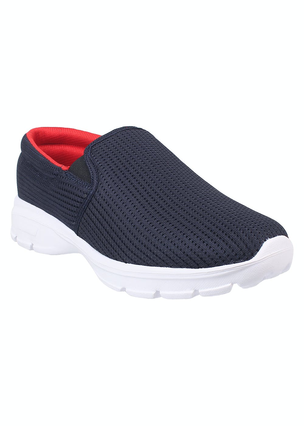 Get Contrast Broad Sole Detail Navy Mesh Slip On Sports Shoes at ₹ 849 ...