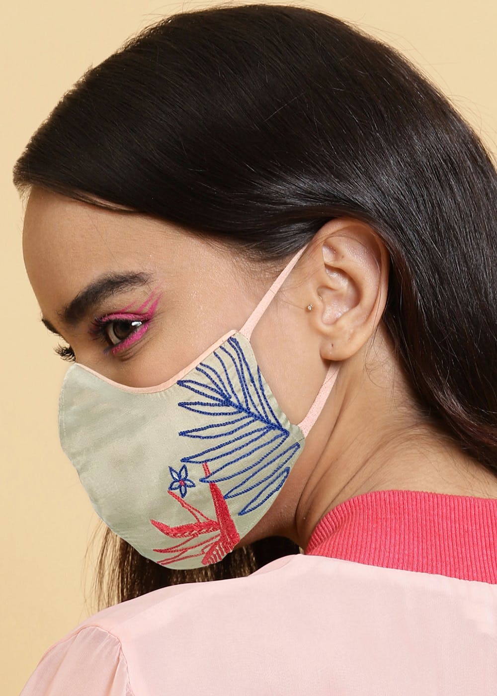 Get Tropical Floral Embroidered Mask at ₹ 1015 | LBB Shop