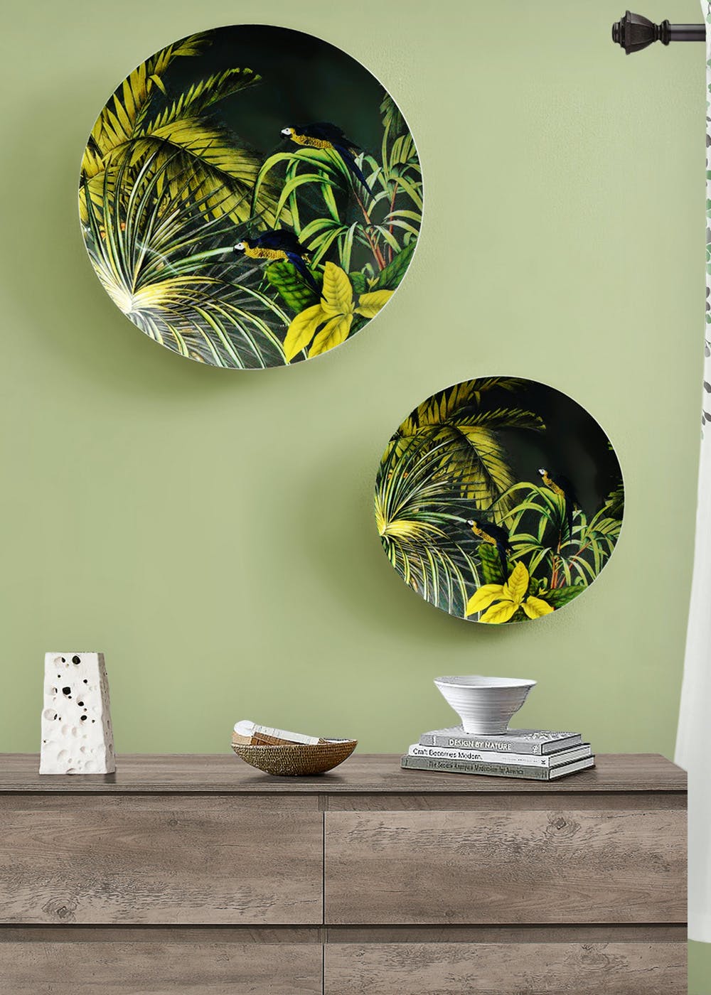 Get Botanical Forest Printed Wall Plates - Set of 2 at ₹ 1949 | LBB Shop