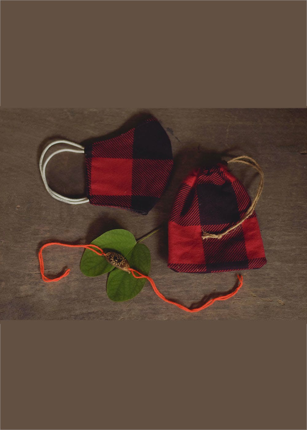 Get Red Checks Cotton Mask With Sun Plantable Seed Band at ₹ 349 | LBB Shop