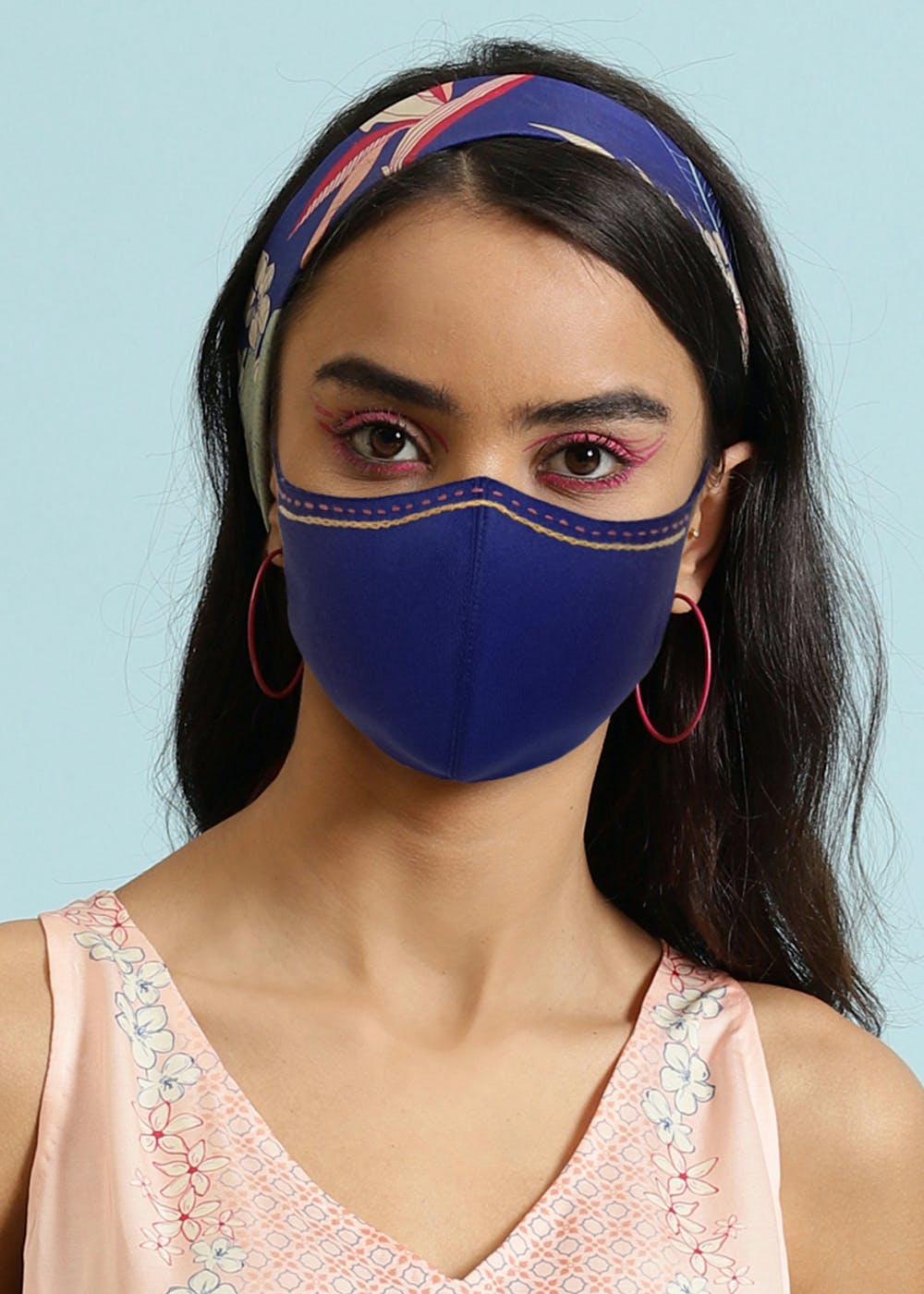 Get Blue Embroidered Neoprene Mask at ₹ 460 | LBB Shop