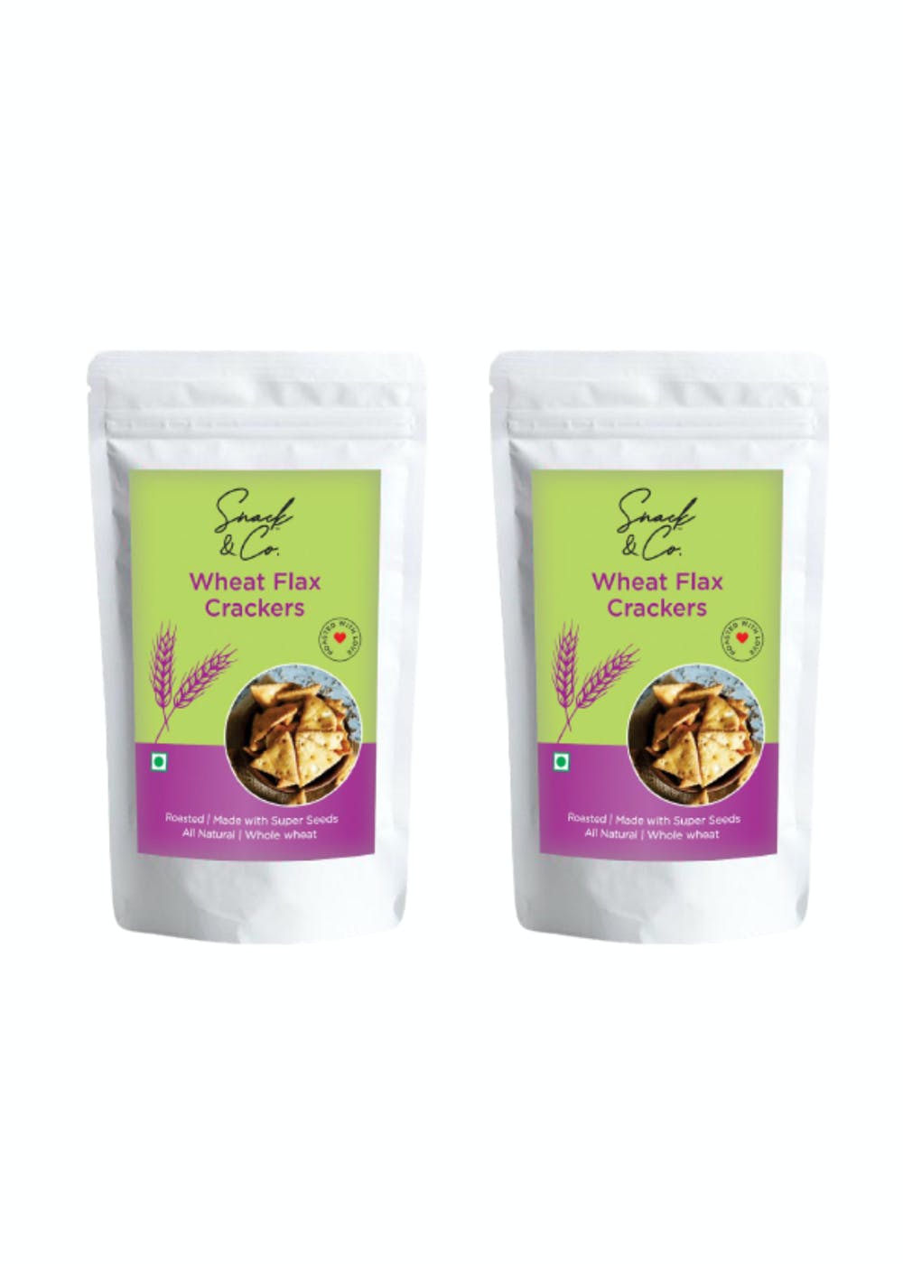 Get Wheat Flax Crackers (Pack of 2) at ₹ 240 | LBB Shop