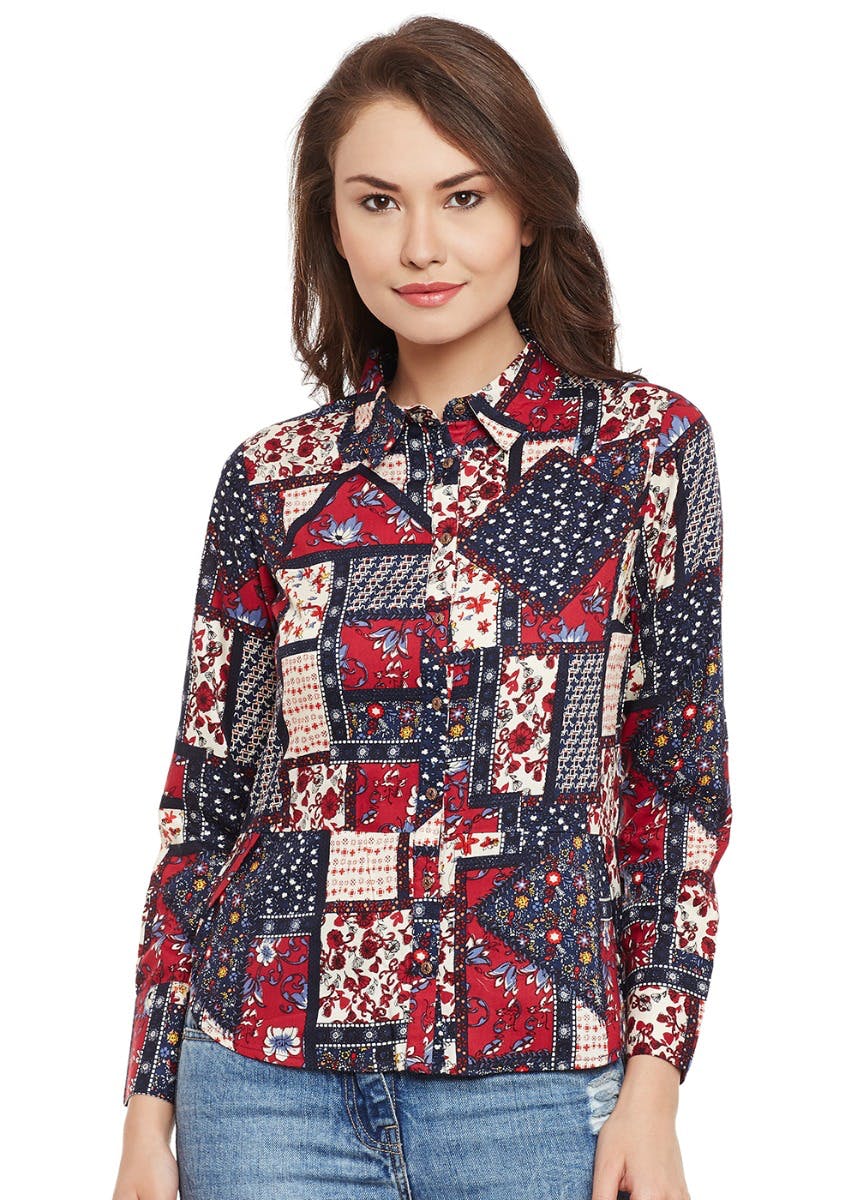 Get Patched Patterns Multicoloured Shirt at ₹ 999 | LBB Shop