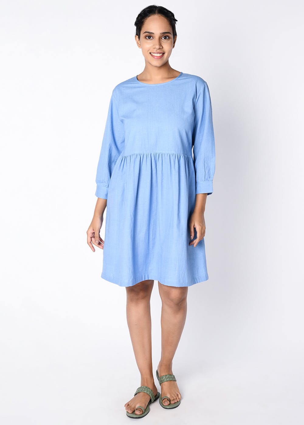 Get Cotton Khadi Solid Frock Dress at ₹ 1699 | LBB Shop