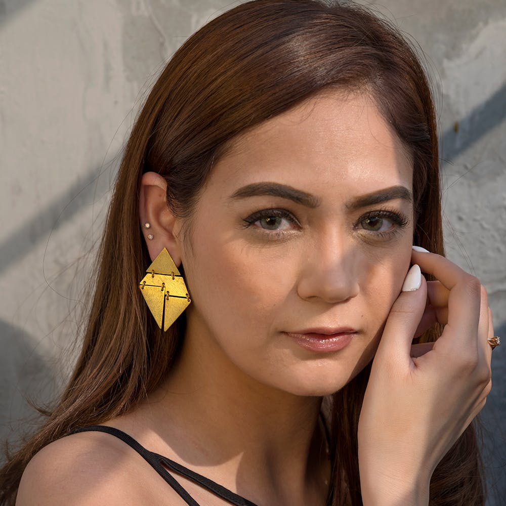 Get Gold Plated Rhombus Earrings at ₹ 1349 | LBB Shop