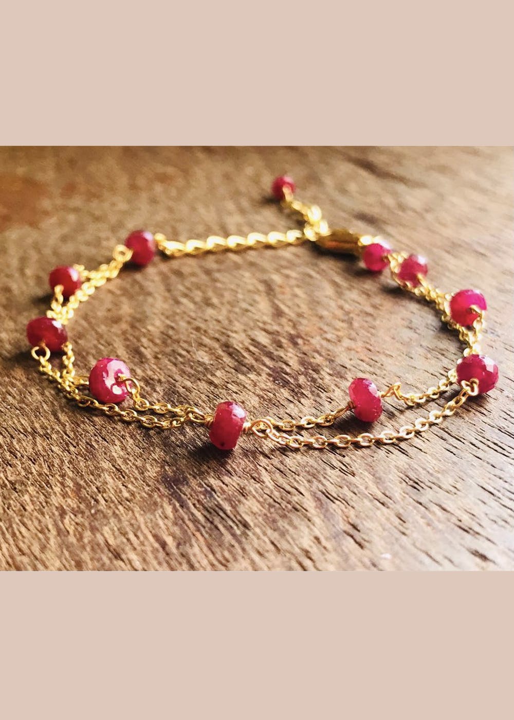 Get African Ruby Double Layered Bracelet at ₹ 1500 | LBB Shop