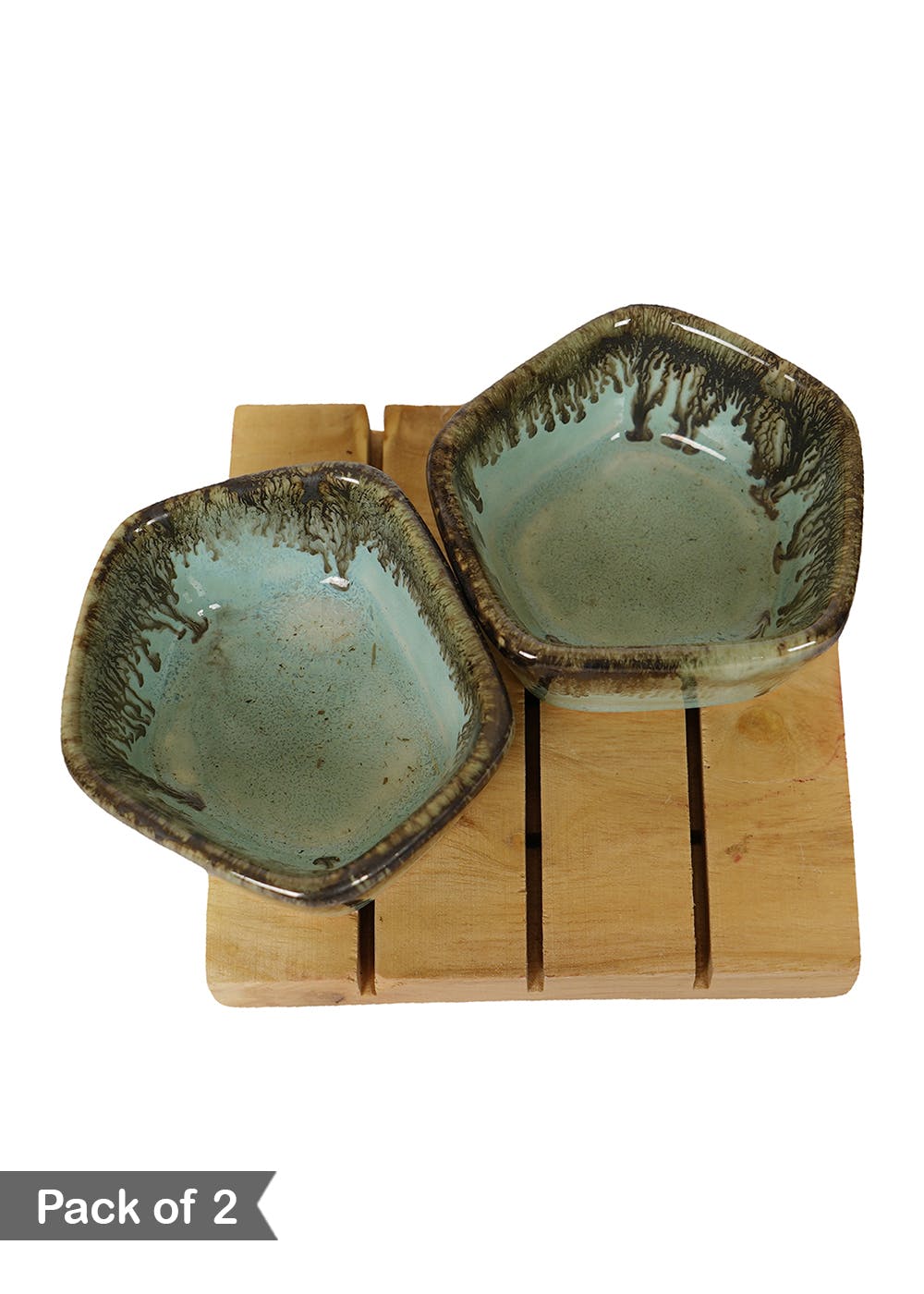 Get Turquoise Ceramic Chutney Bowl- Set of 2 at ₹ 239 | LBB Shop