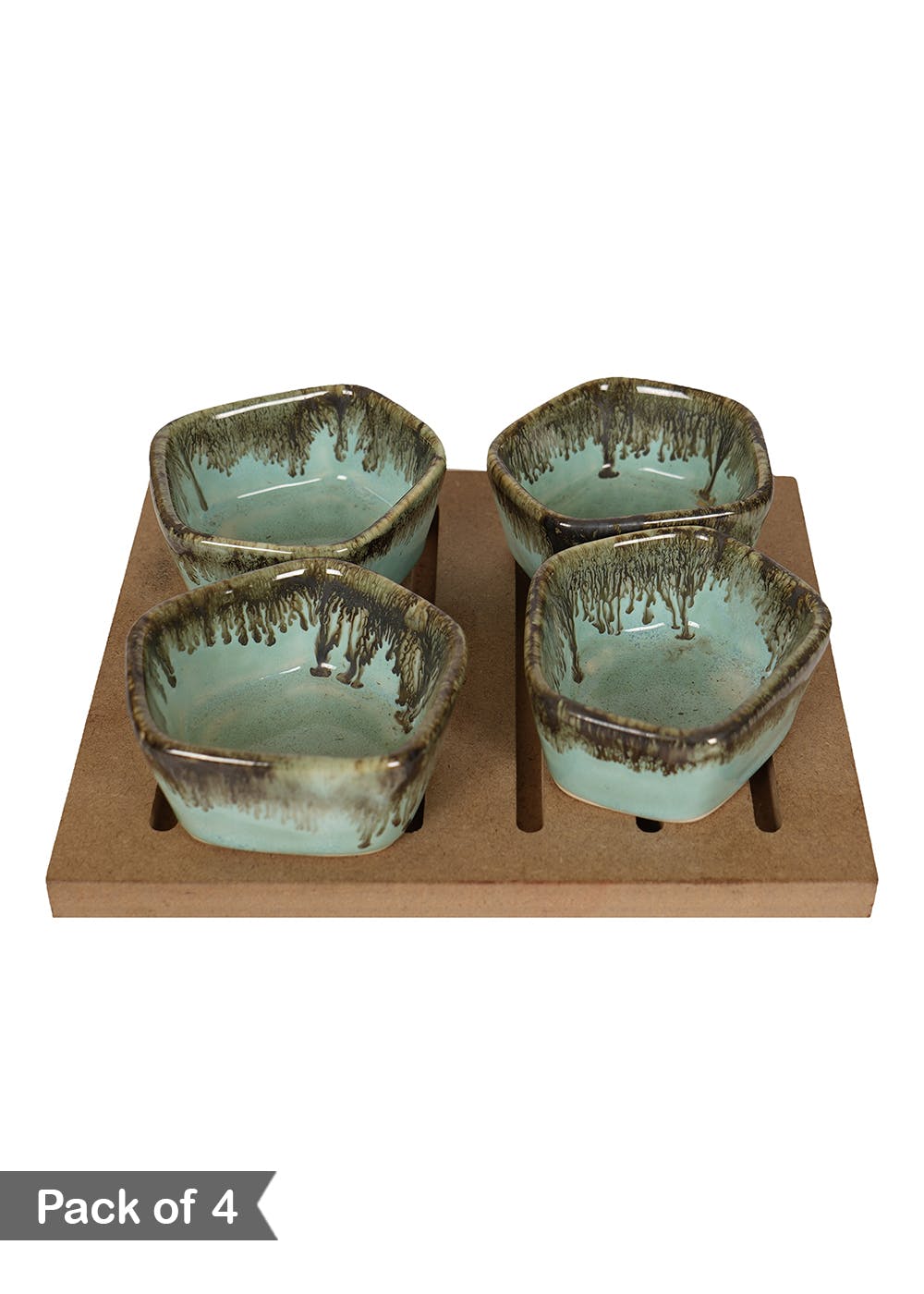 Get Turquoise Ceramic Chutney Bowl- Set of 4 at ₹ 399 | LBB Shop