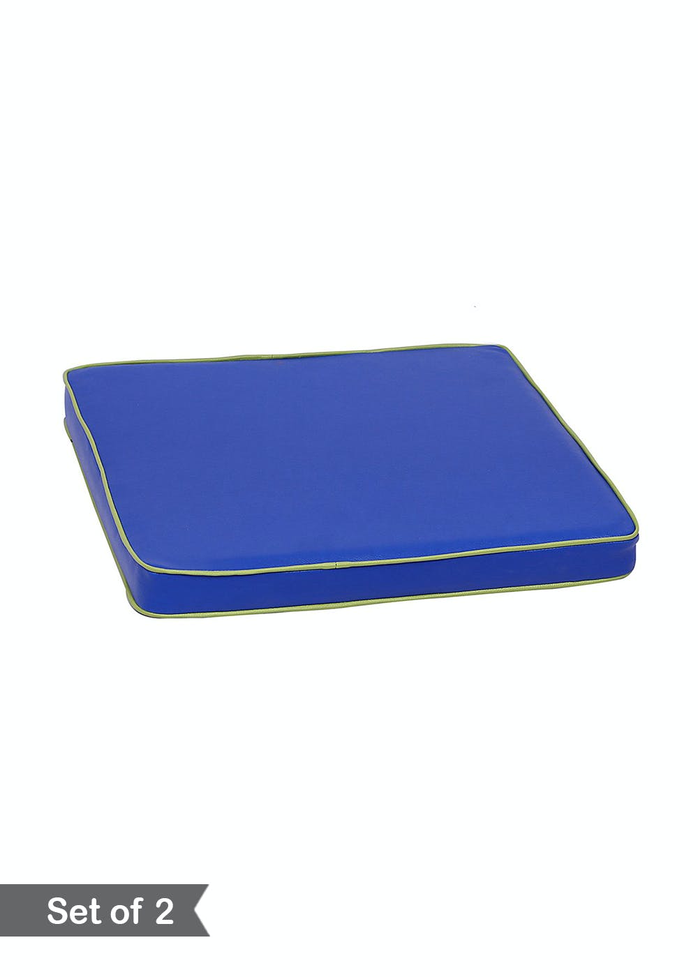 Get Blue Square Floor Seating With Green Piping - Set Of 2 at ₹ 1750 ...