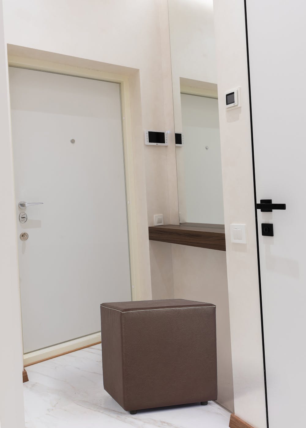 Get Casa Classico Upholstered Square Pouffe Ottoman (Dark Brown) at ...