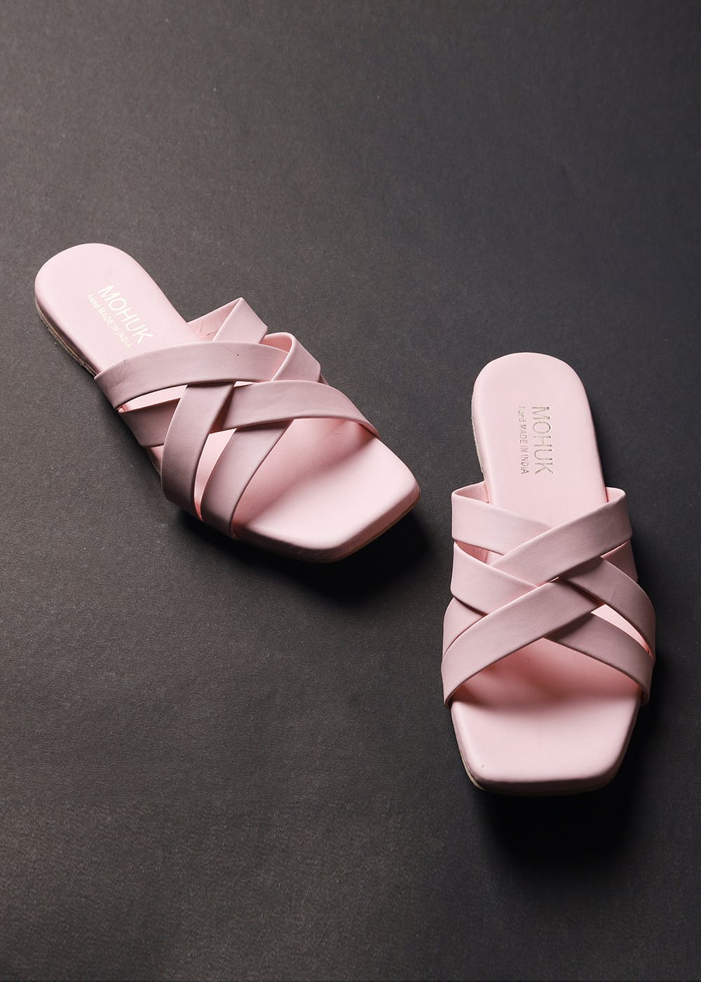 Get Pink Crossed Strap Slides at ₹ 599 | LBB Shop
