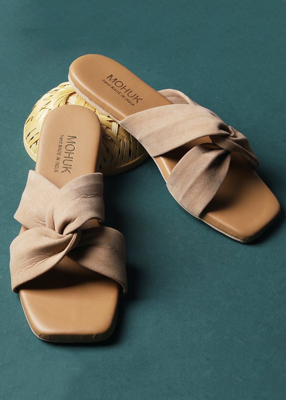 Get Beige Velvet Crossed Strap Slides at ₹ 599 | LBB Shop