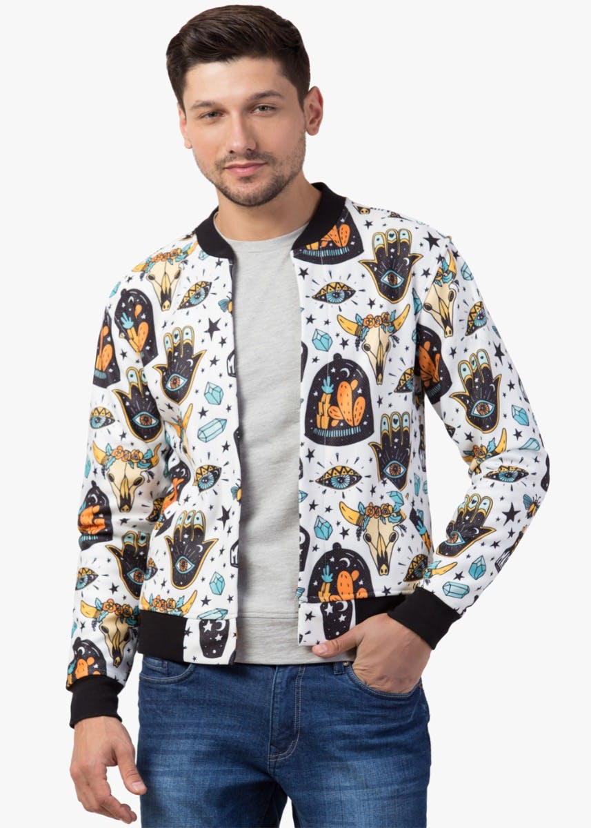 Get Multi Printed White Open Jacket at ₹ 2040 | LBB Shop