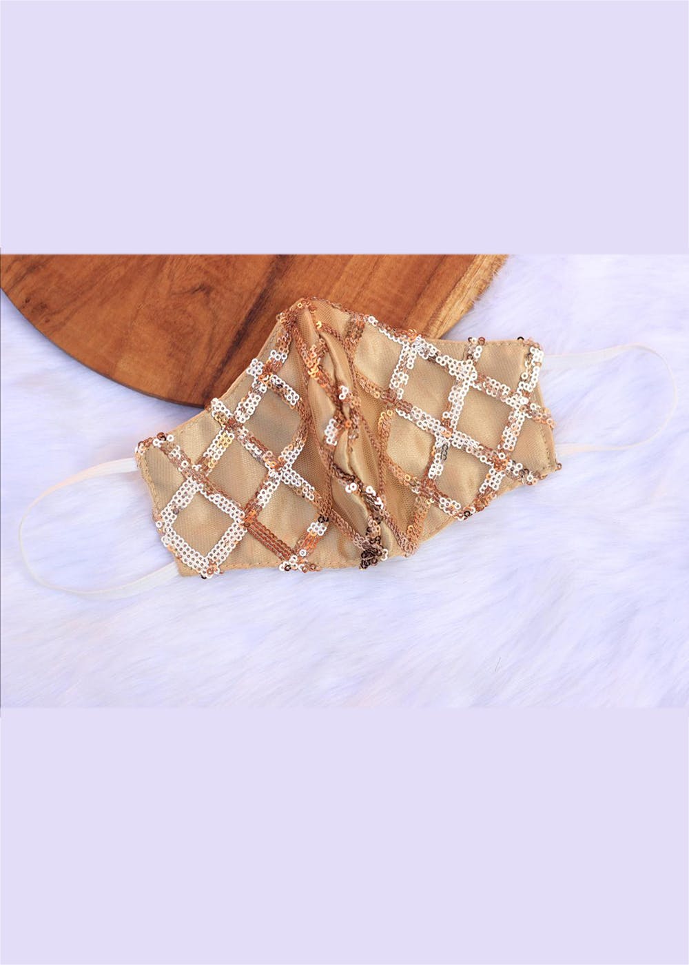 Get Gold Sequin strip Mask at ₹ 299 | LBB Shop
