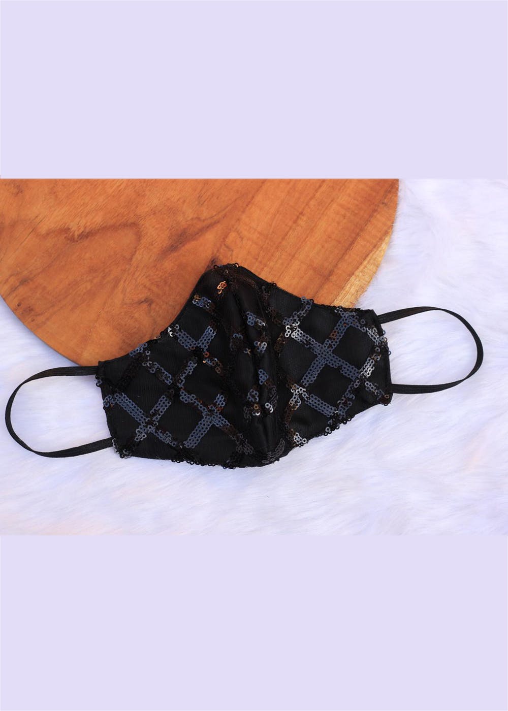 Get Black Sequin Strip Mask at ₹ 299 | LBB Shop