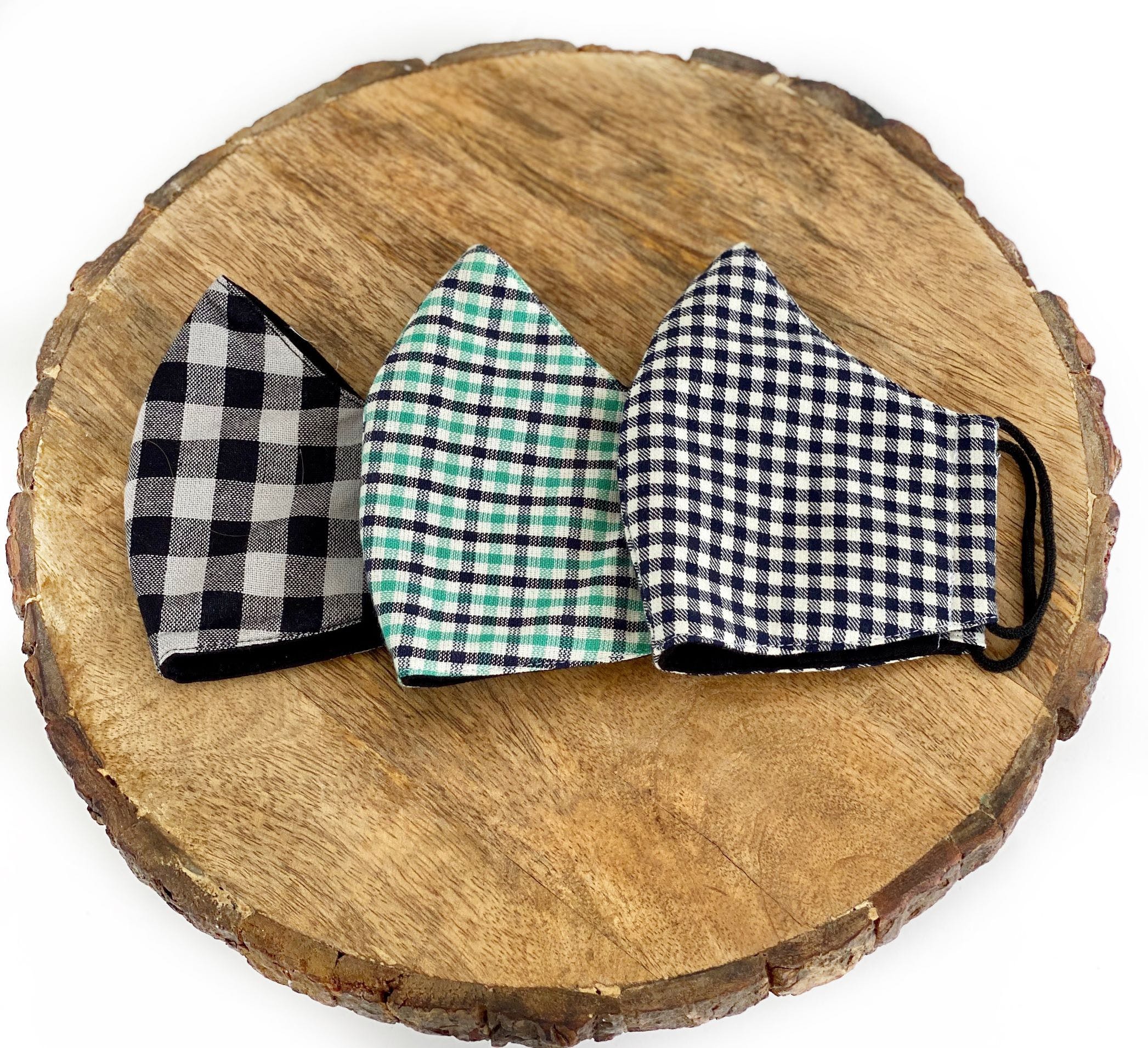 Get Set of 3 Chequered Face Masks Without Filters at ₹ 900 | LBB Shop
