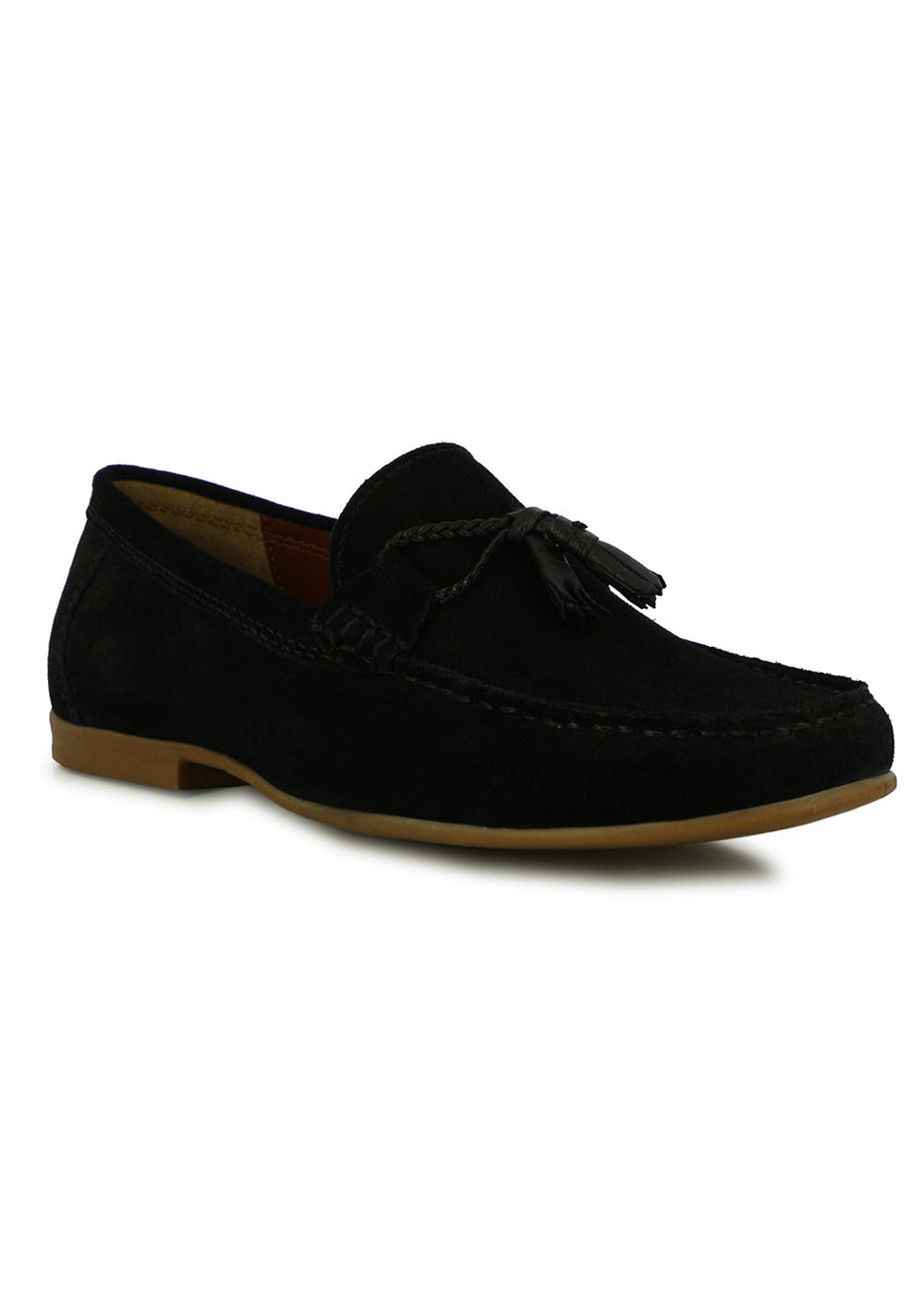 Get Scott Black Suede Tassel Loafers at ₹ 2698 | LBB Shop