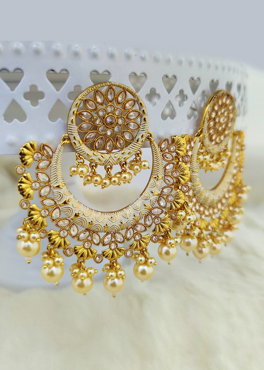 Get Half Round Shaped Danglers With Pearl Drops at ₹ 2000 | LBB Shop