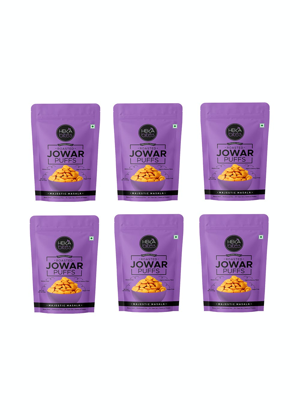 Get Roasted Jowar Puffs - Majestic Masala - Pack of 6 (40gm Each) at ...