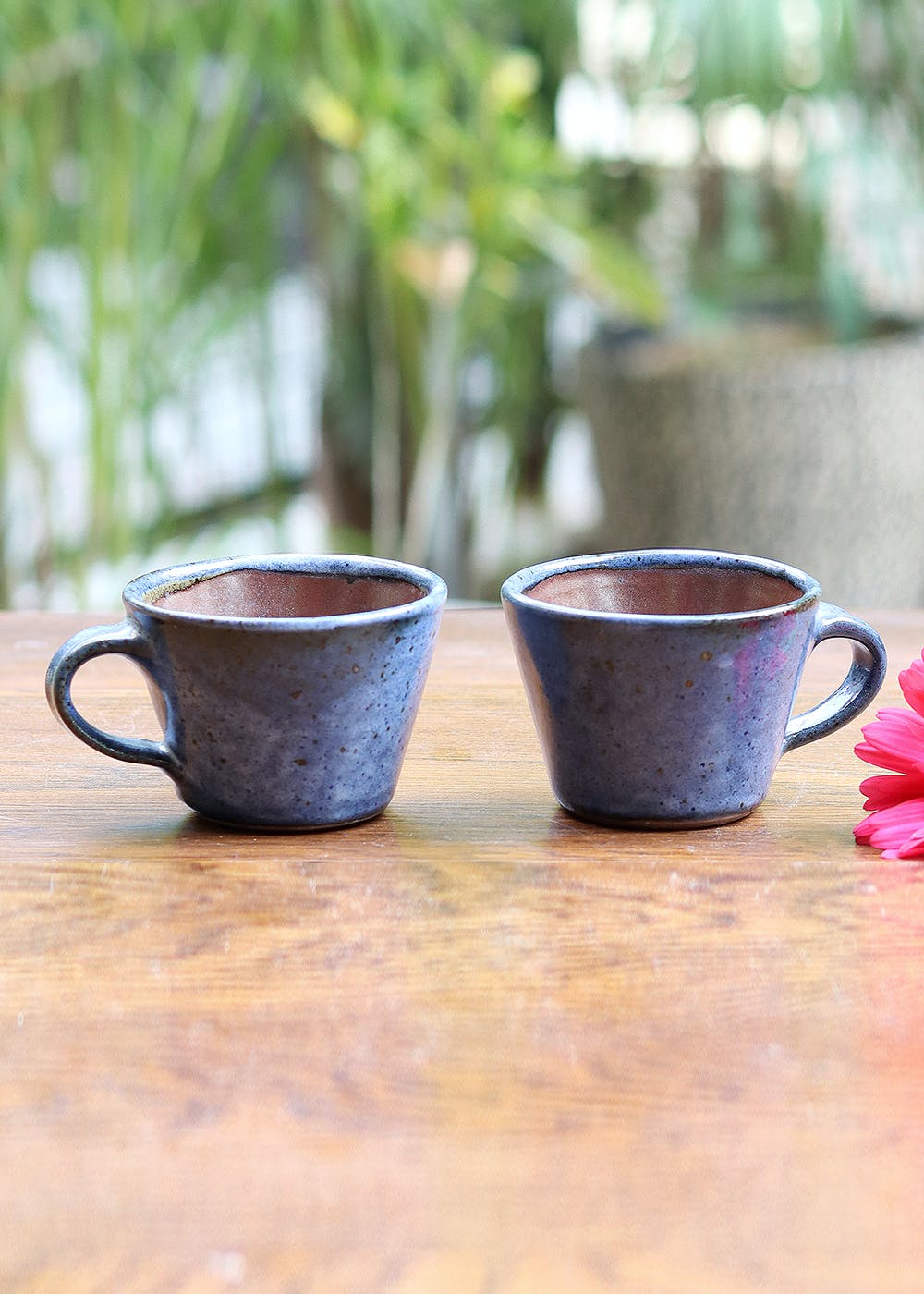 Get Studio Pottery Blue V Shaped Cups (200 Ml) - Set Of 2 at ₹ 1050 ...