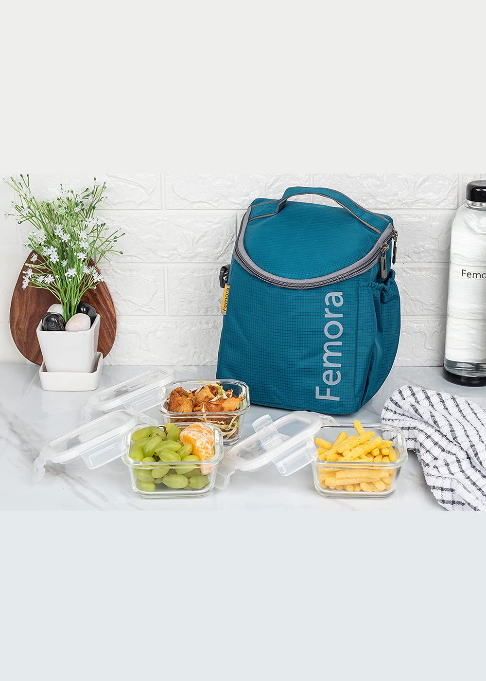 Get Borosilicate Designer Lunch Box With Square Containers at ₹ 1448 ...