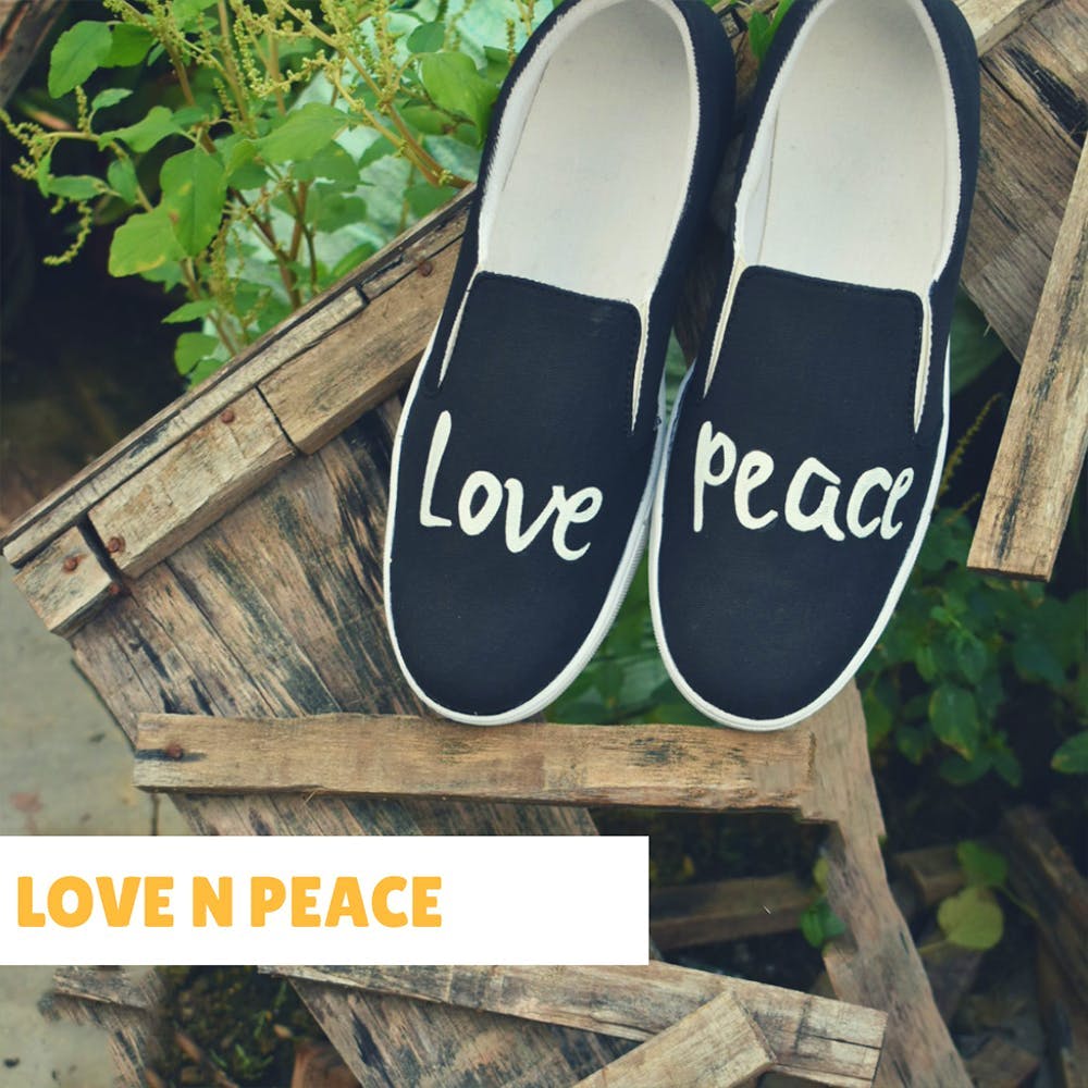 Get Handpainted Love & Peace Shoes at ₹ 1499 | LBB Shop