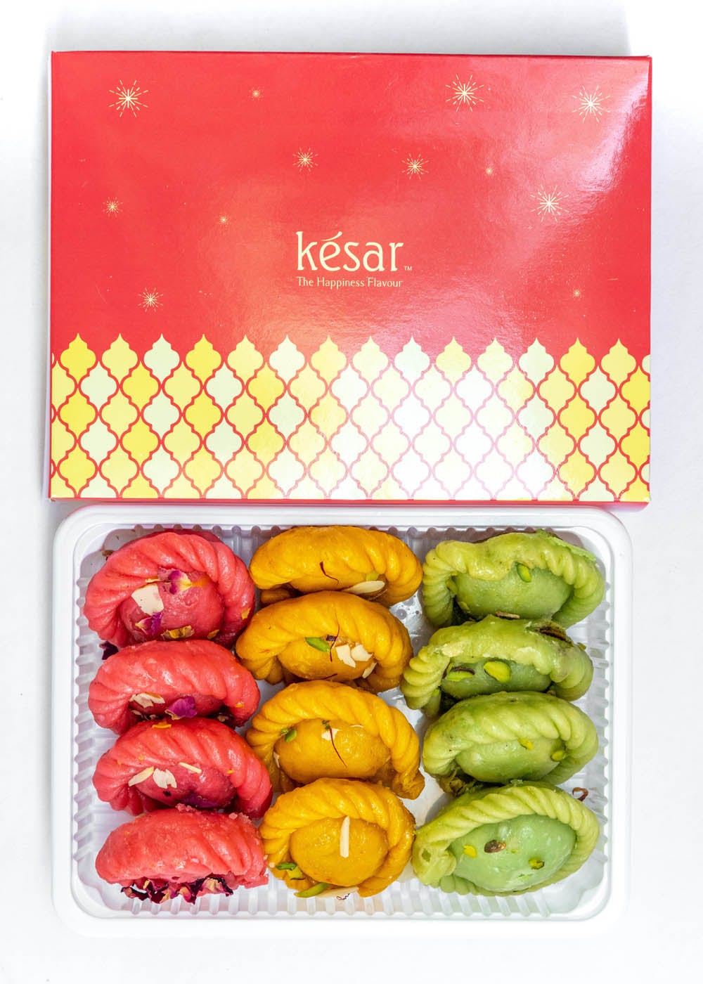 Get Holi Gift Pack - Assorted Chandrakala (Rose/Pista/Saffron) (450 gm ...