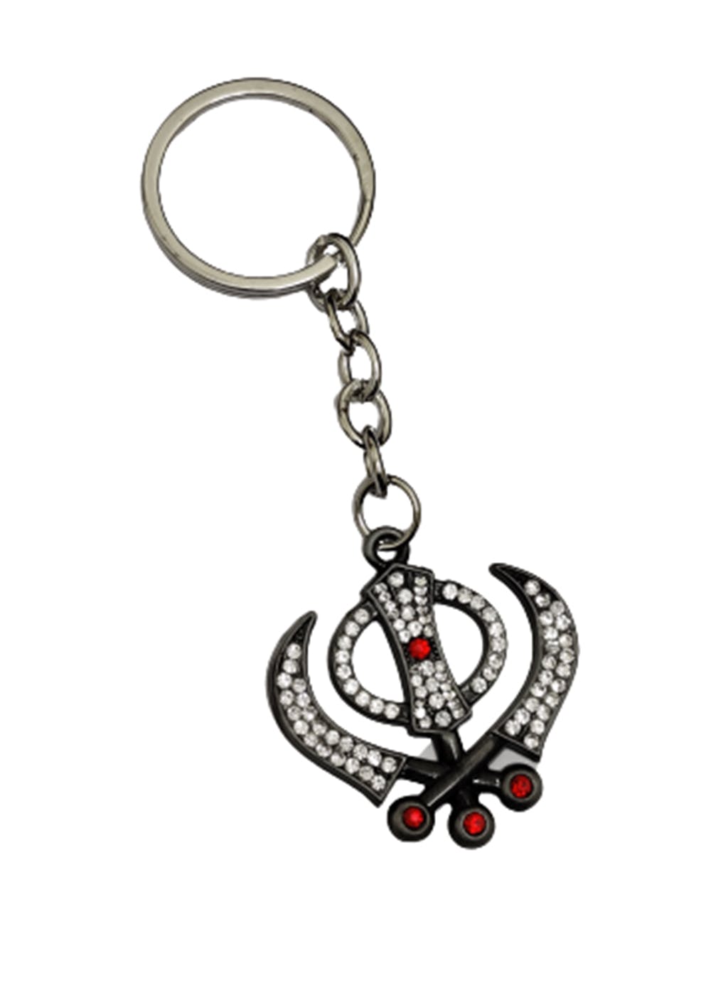 Get Punjabi Studded Khanda Keychain at ₹ 219 | LBB Shop