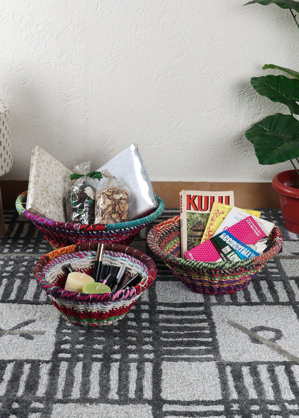 Get Round Rope Basket - Set Of 3 - Multicolour at ₹ 3000 | LBB Shop